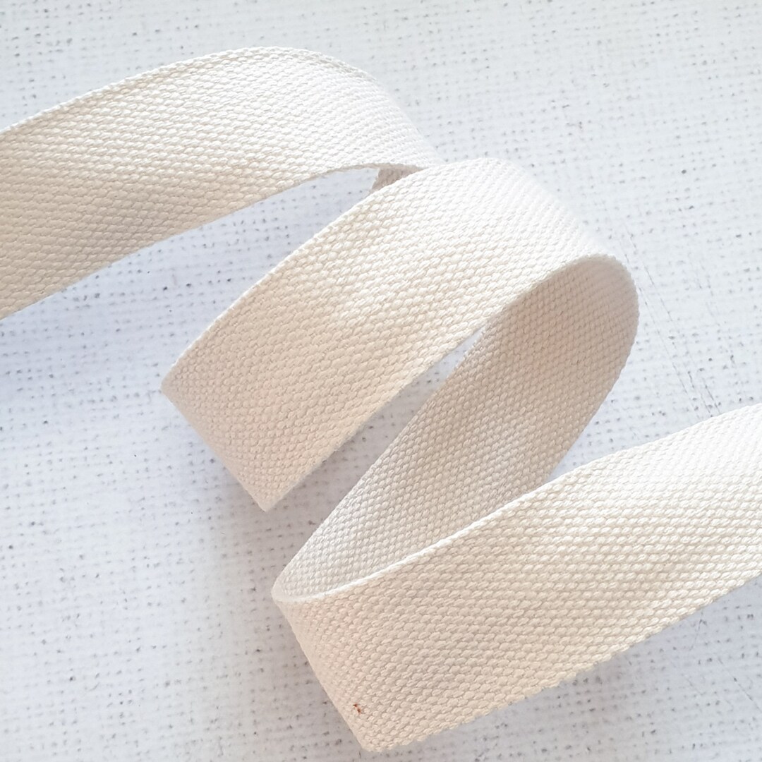 1.5 Inches / 38mm OFF WHITE Bag Webbing 2mm Thick Cotton Blend Bag ...