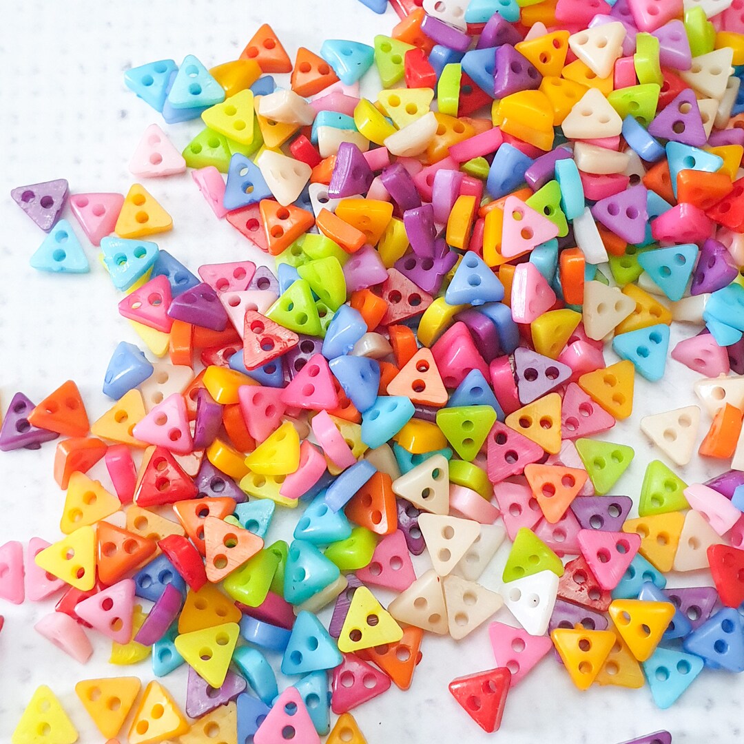 6mm Mini Triangle Plastic Buttons in Assorted Tiny Doll Buttons, Tiny ...