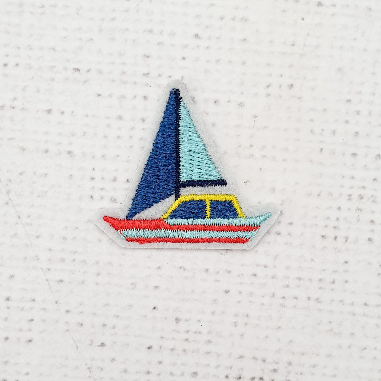 Blue Boat iron on patch Nautical iron on patch sailing | Etsy