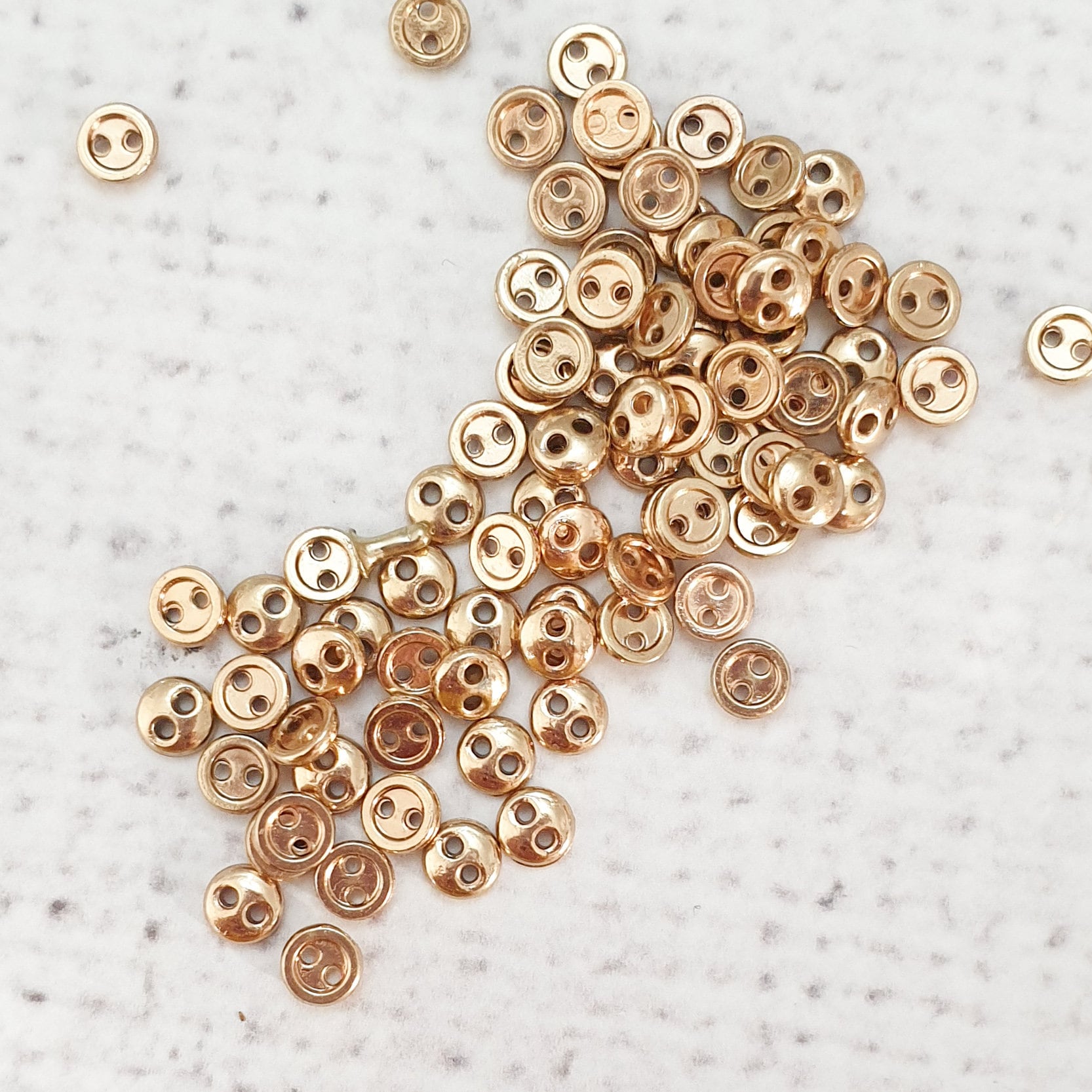 4mm ROUND 2 Holes 4mm Metal Buttons, Metal Tiny Button 4 Mm Sewing ...