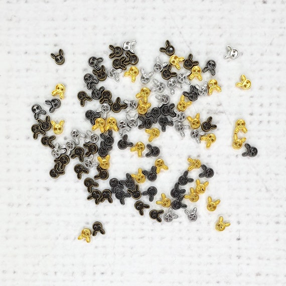 4mm Mini Bunny Rabbit Mini Metal Button Tiny Button Rabbit | Etsy