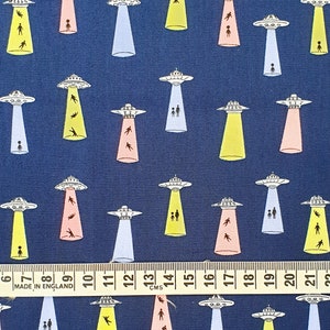 Space Invader, Sevenberry Fabrics, Japanese Fabric, UFO, Spaceship ...