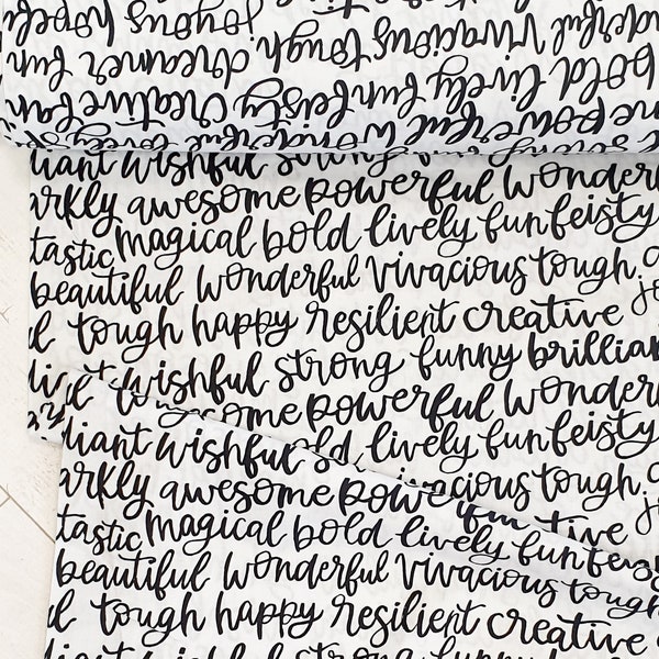 Text Print Fabric - Etsy