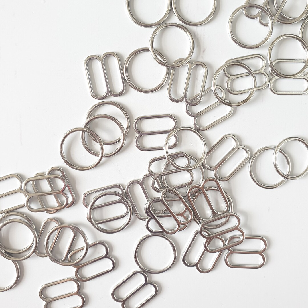 12mm SILVER Colour Bra Rings and Sliders - 1/2 Inch Metal Alloy Rings ...