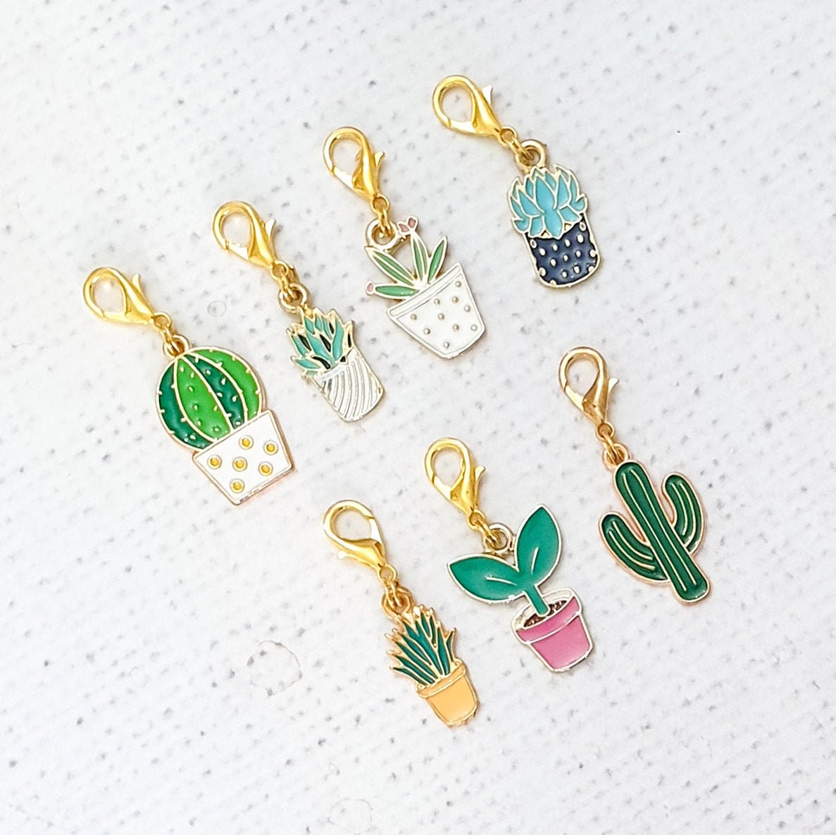 Cactus Zipper Charm Succulent Charm Cactus Clip Stitch - Etsy UK