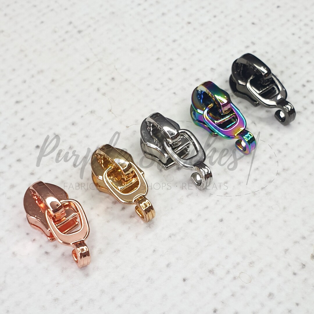 Metal Zip Slider With Metal Open Hook Zipper Pull - #5 Zip Slider for ...