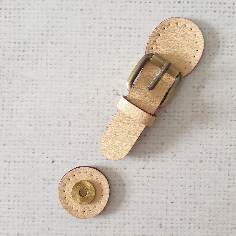 ONE Genuine Real Leather Buckles With Magnetic Snap, Handbag Leather ...