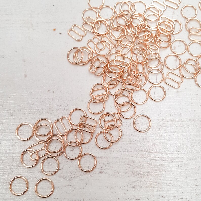 10mm LIGHT ROSE GOLD Colour Bra Rings and Sliders 3/8 - Etsy