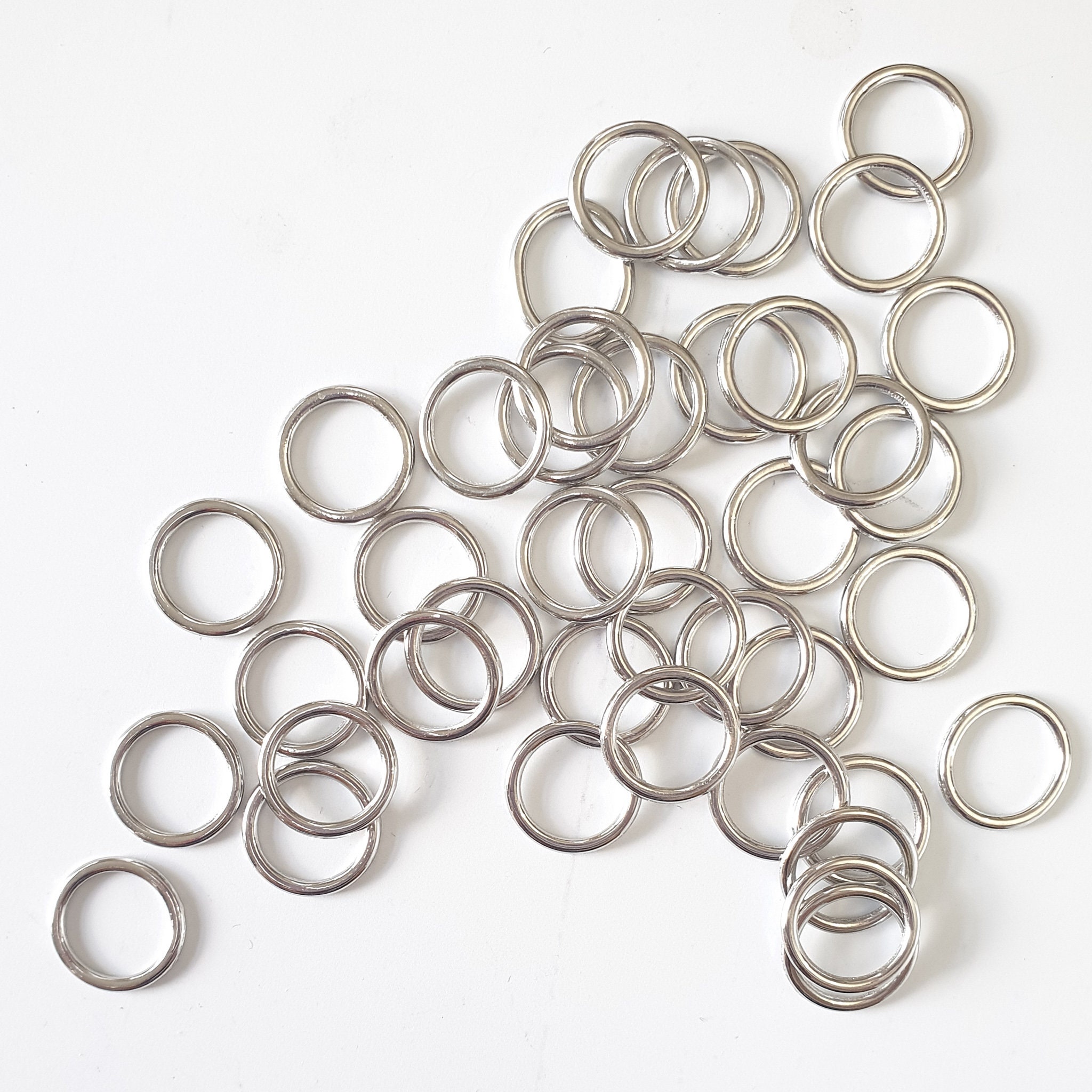 12mm SILVER Colour Bra Rings - 1/2 Inch Metal Alloy Ringsperfect for ...