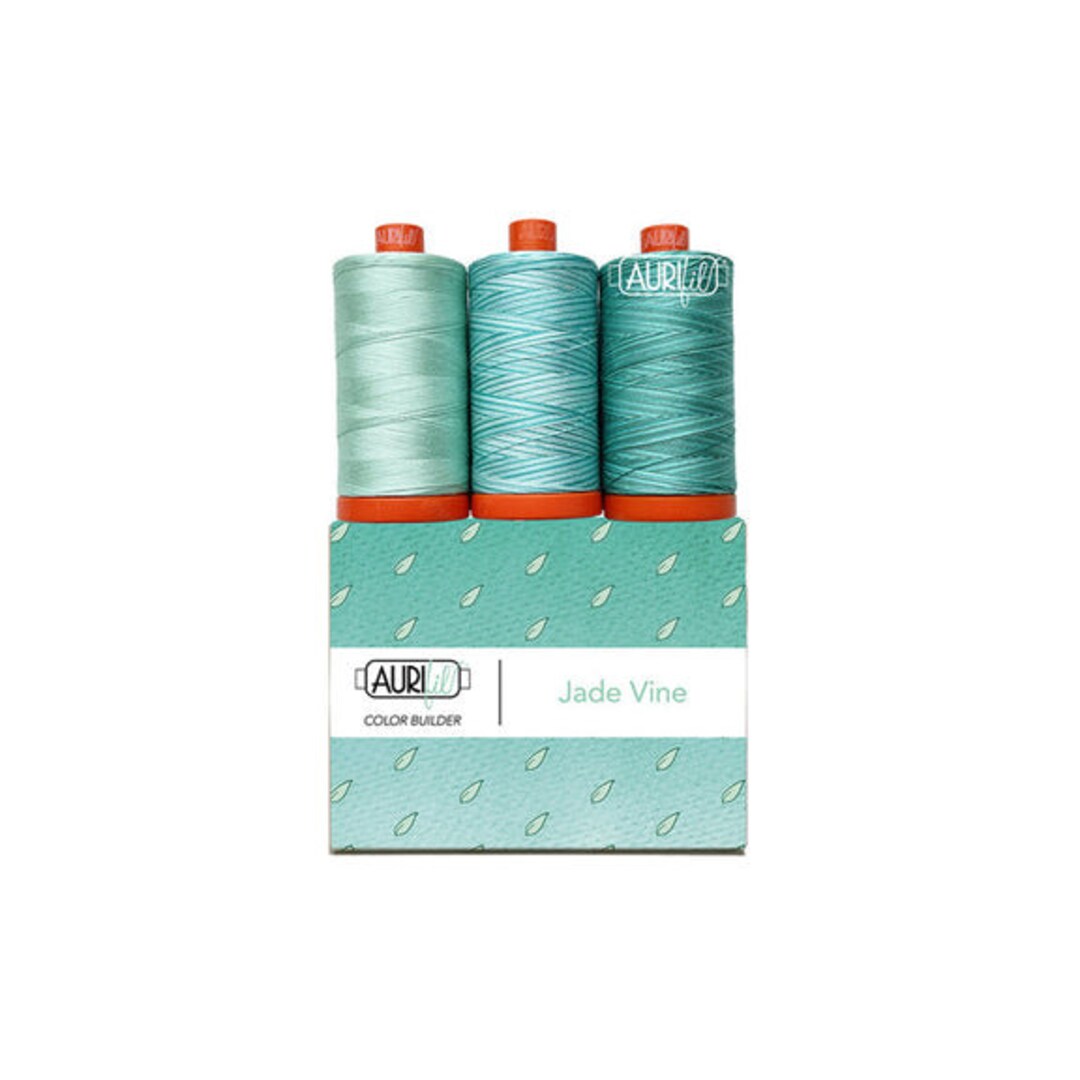 Jade Vine - Aurifil Thread Set 100% Cotton Quilting Dressmaking Thread ...