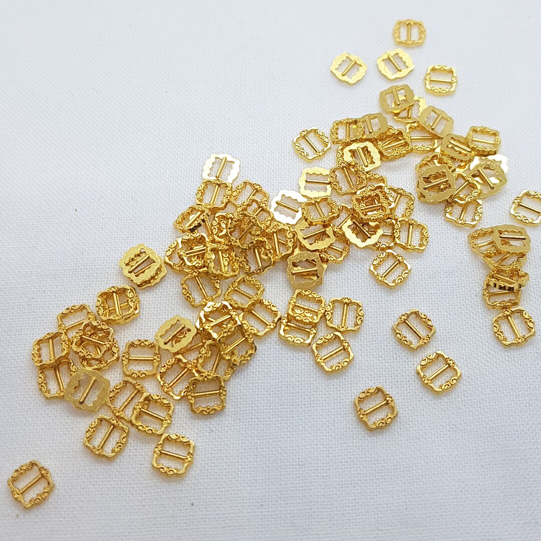 GOLD Colour 5mm (internal 3.5mm) Mini Buckles ANTIQUE Style Buckle ...