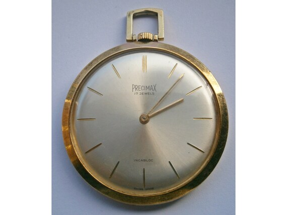 Items similar to Vintage Precimax 17 Jewels Incabloc Taschenuhr Pocket ...