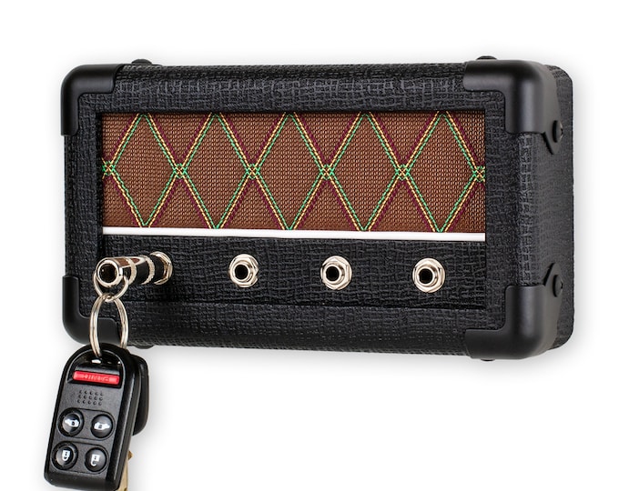 Guitar Amp Wall Mounted Key Holder W/4 Keychains, Key Board - Black ...