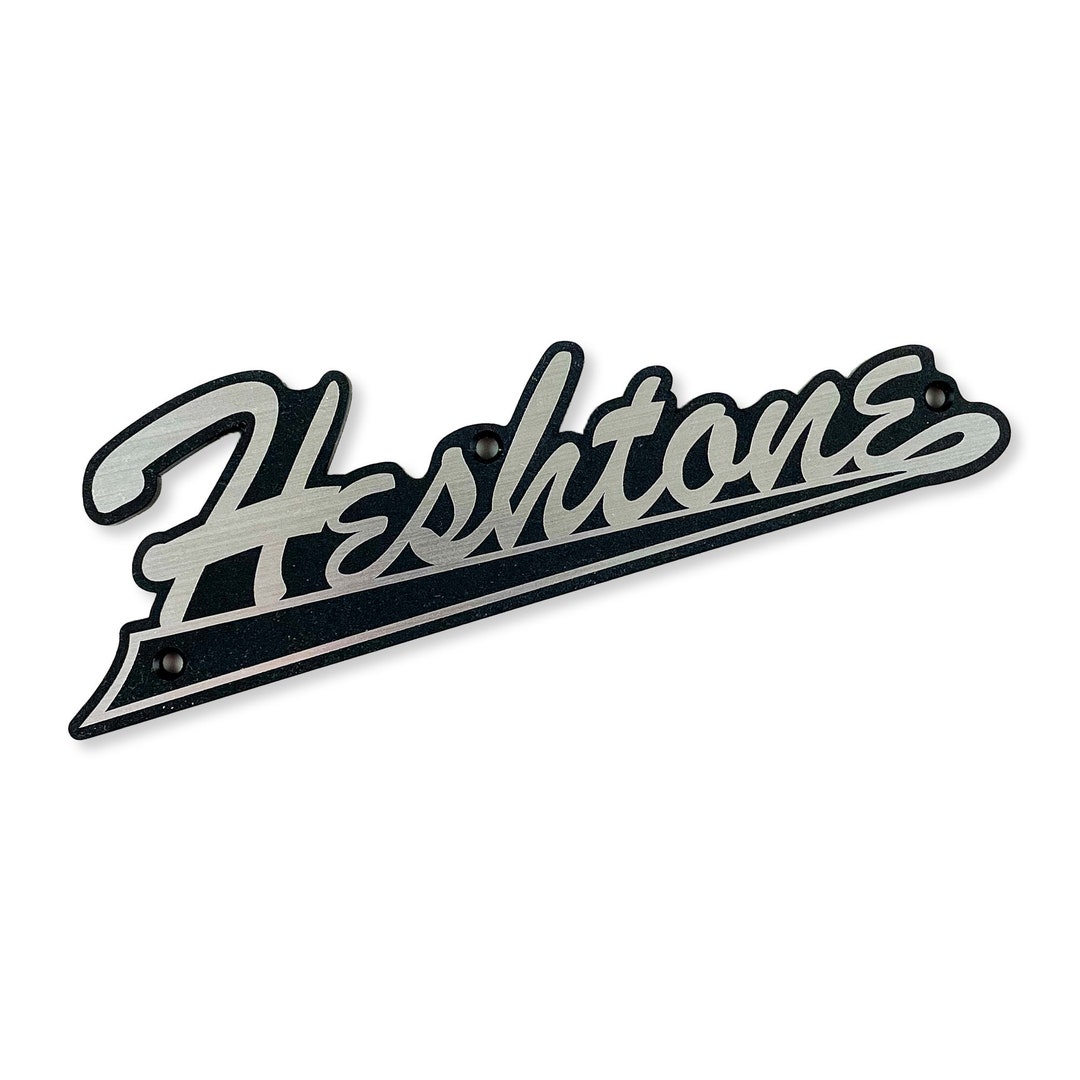Fender Style Tail Badge – Custom Acrylic Amp Nameplate – Brushed Silver ...