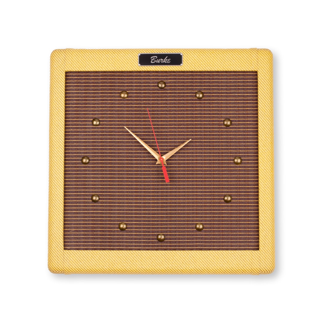Personalized Guitar Amp Clock: Vintage Tweed, Gift for Guitarist - Etsy