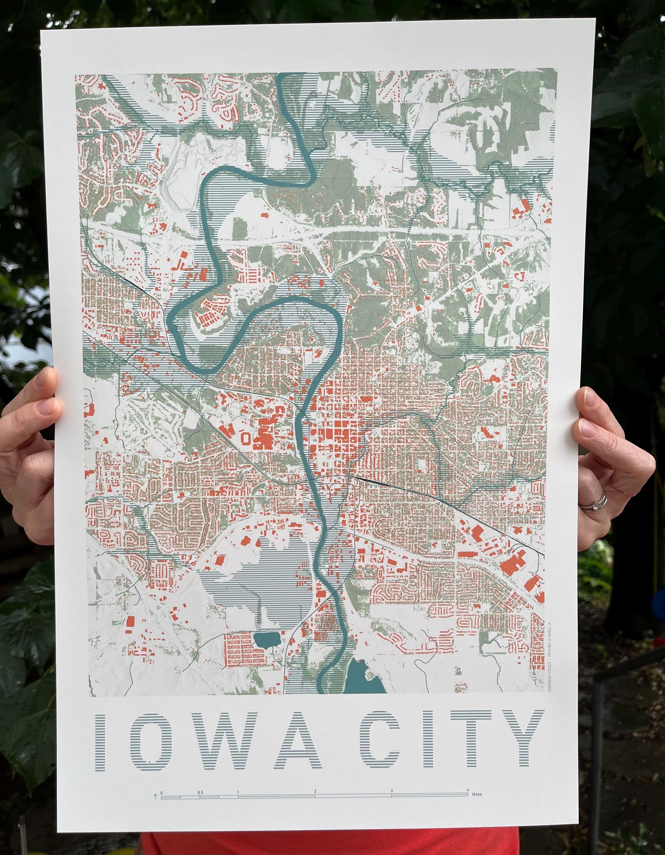 Iowa City Map - Etsy