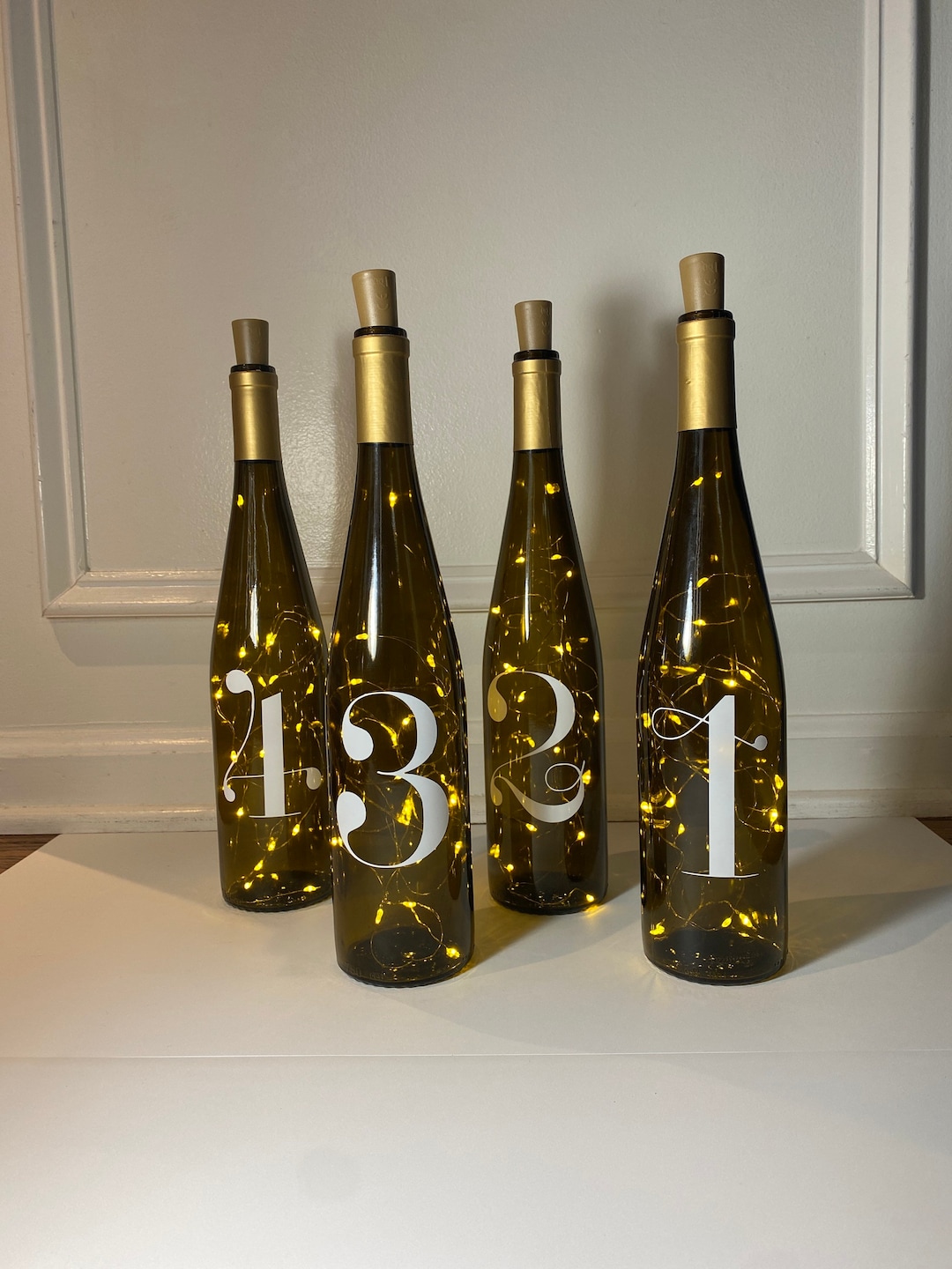 Wine Bottle Table Numbers (decals Only or Decals and Lights) Wedding ...