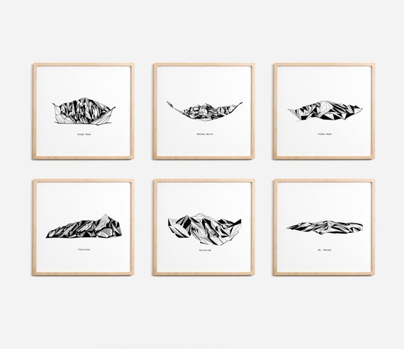 Colorado State Mountains Polygonal Drawings Art Print | Etsy