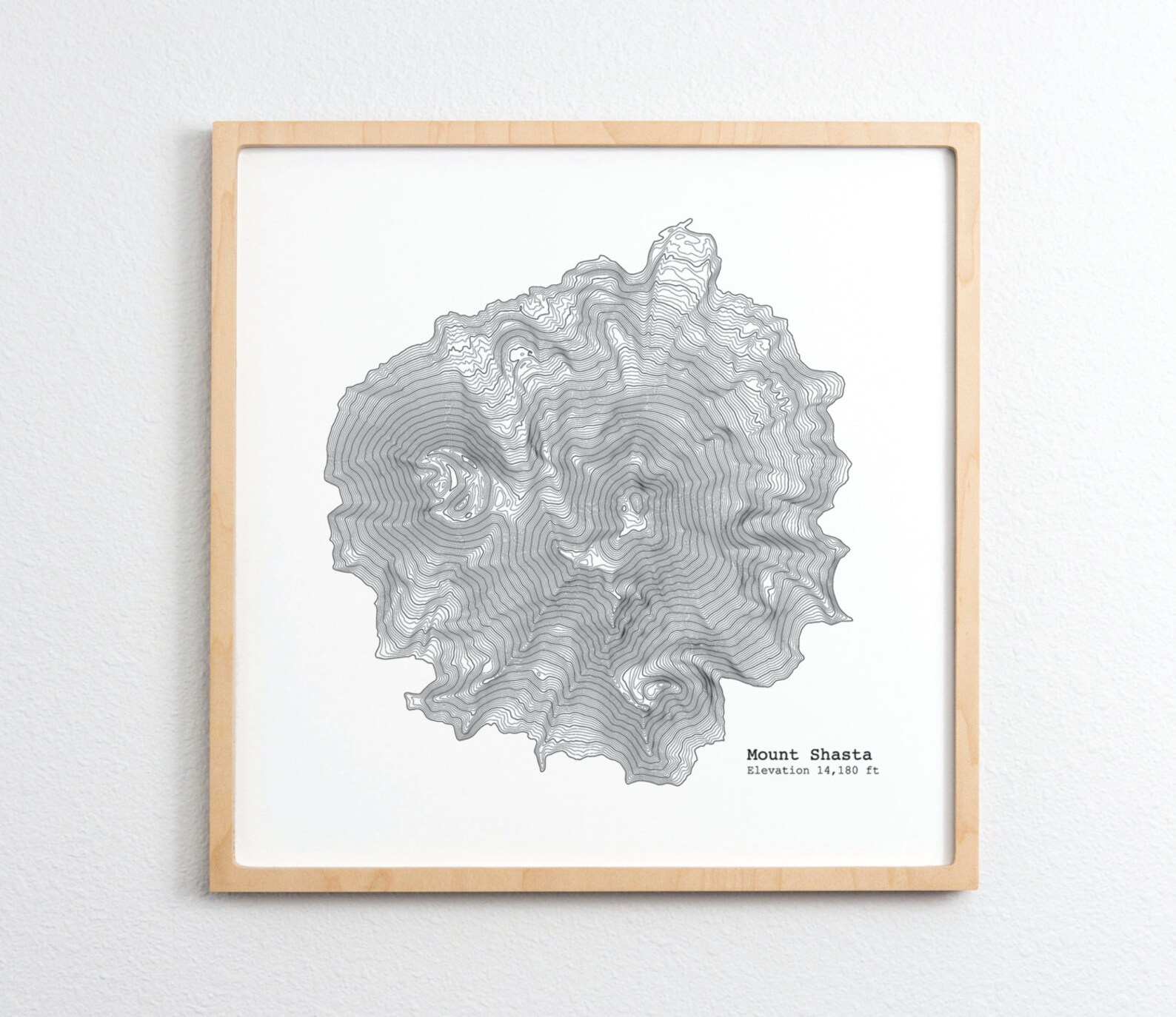 Cascade Range Topographic Map Art Print Set – Rainier, Hood, Shasta ...