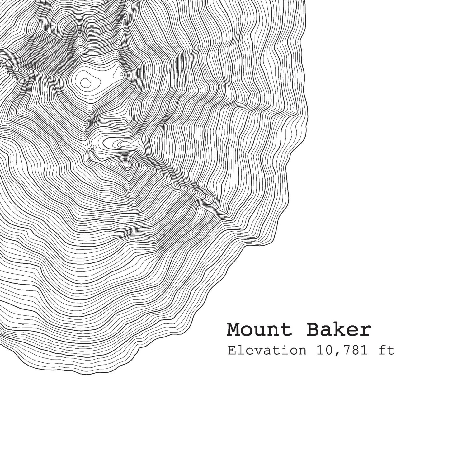 Mount Baker Topographic Map Art Print Wall Art Home Decor | Etsy