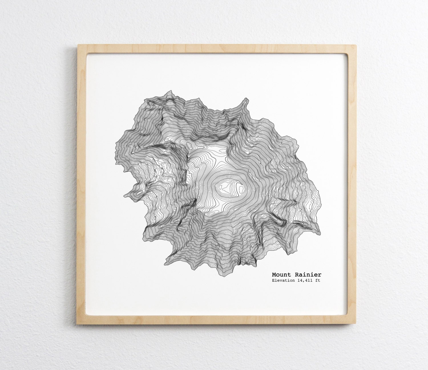 Cascade Range Topographic Map Art Print Set – Rainier, Hood, Shasta ...