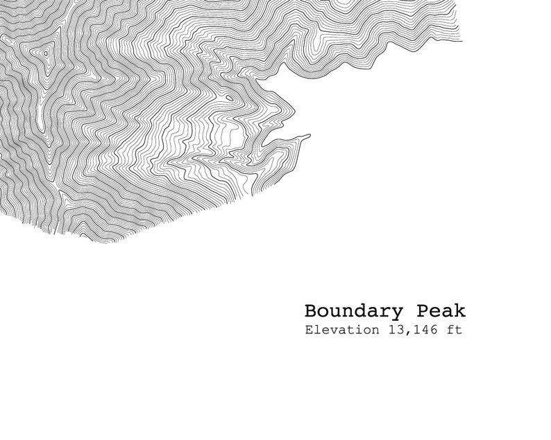 Boundary Peak Nevada Topographic Map Art Print - Etsy