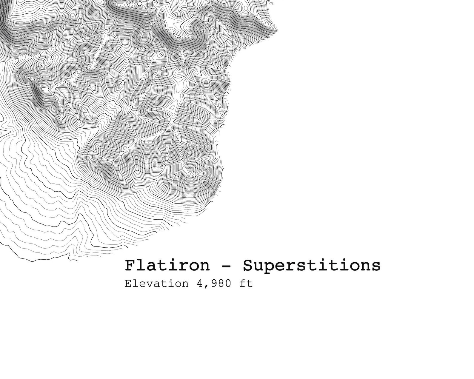 Flatiron - Superstitions Arizona Topographic Map - Art Print - Etsy
