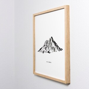 Mount Shasta Polygonal Mountain Drawing Art Print - Etsy