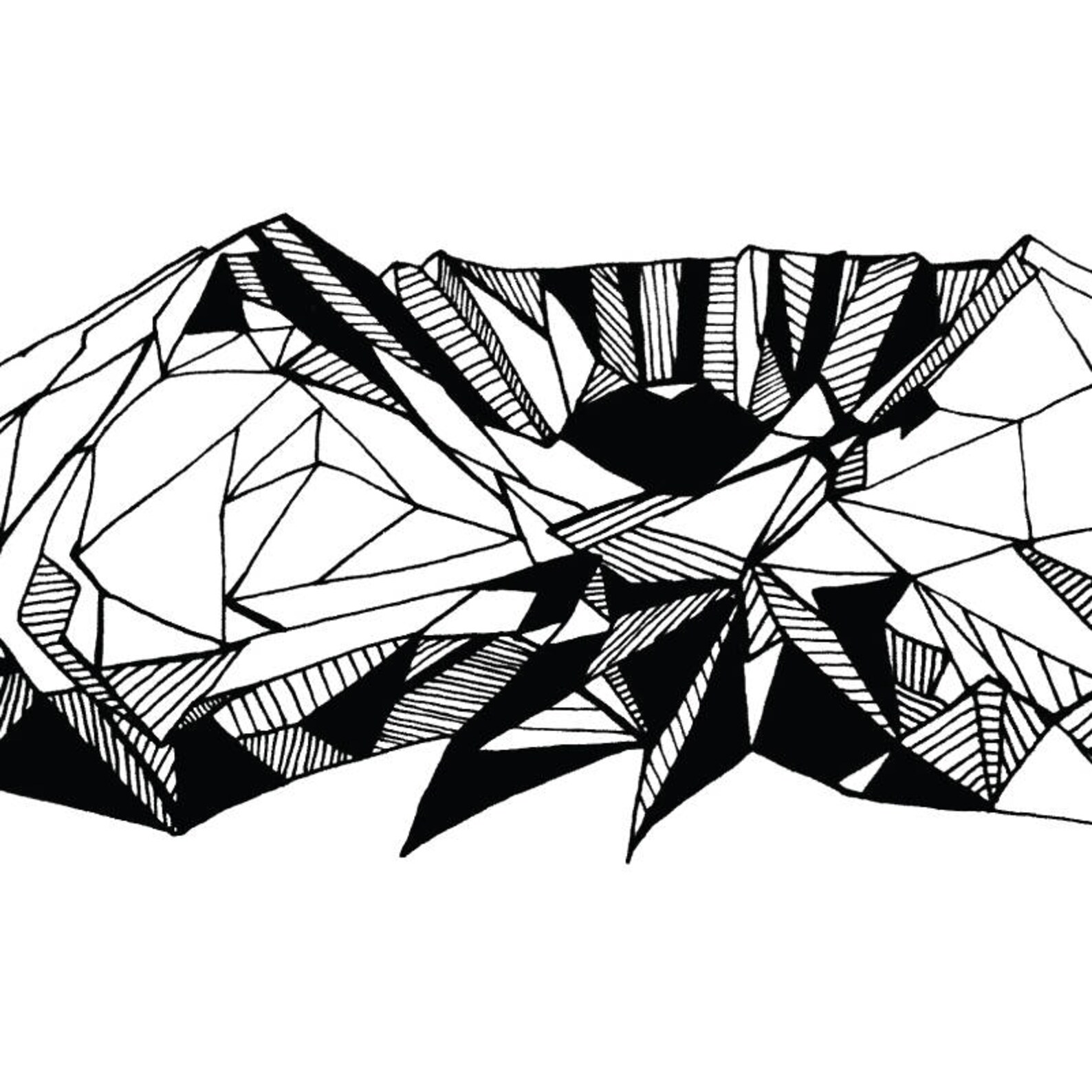 Mt. St. Helens Washington Polygonal Drawing Art Print | Etsy