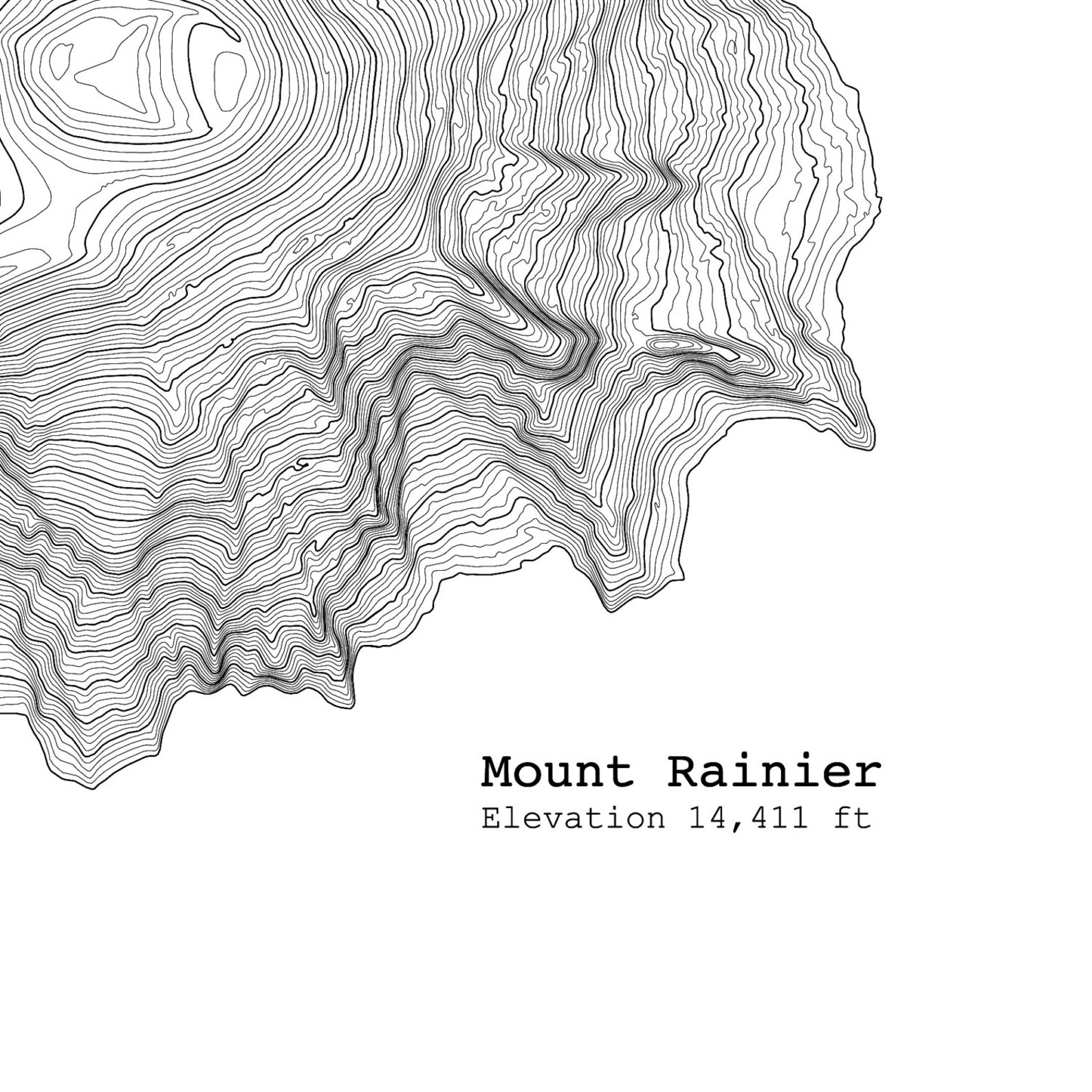 Washington State Mountains Topographic Map Art Print Set | Etsy