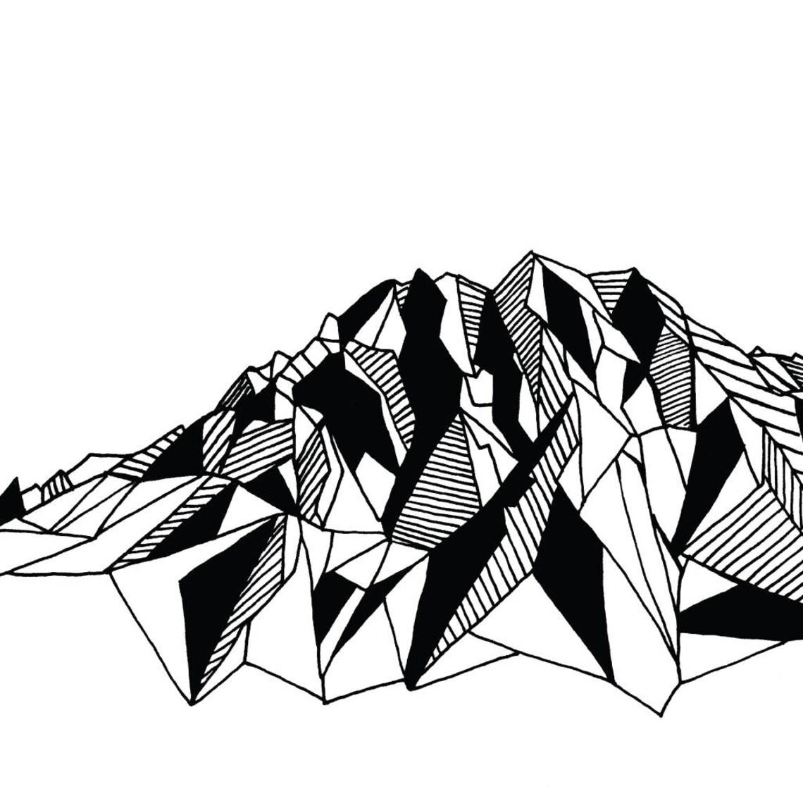 Mt. Stuart Washington Polygonal Drawing Art Print | Etsy