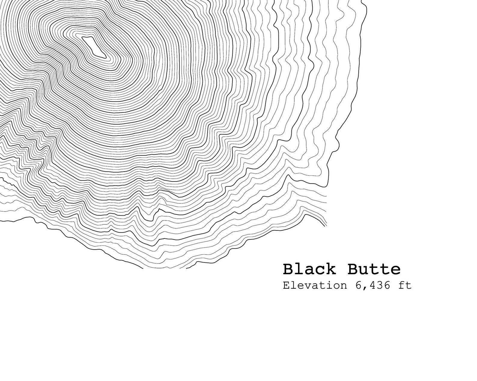 Black Butte Oregon Topographic Map Art Print - Etsy