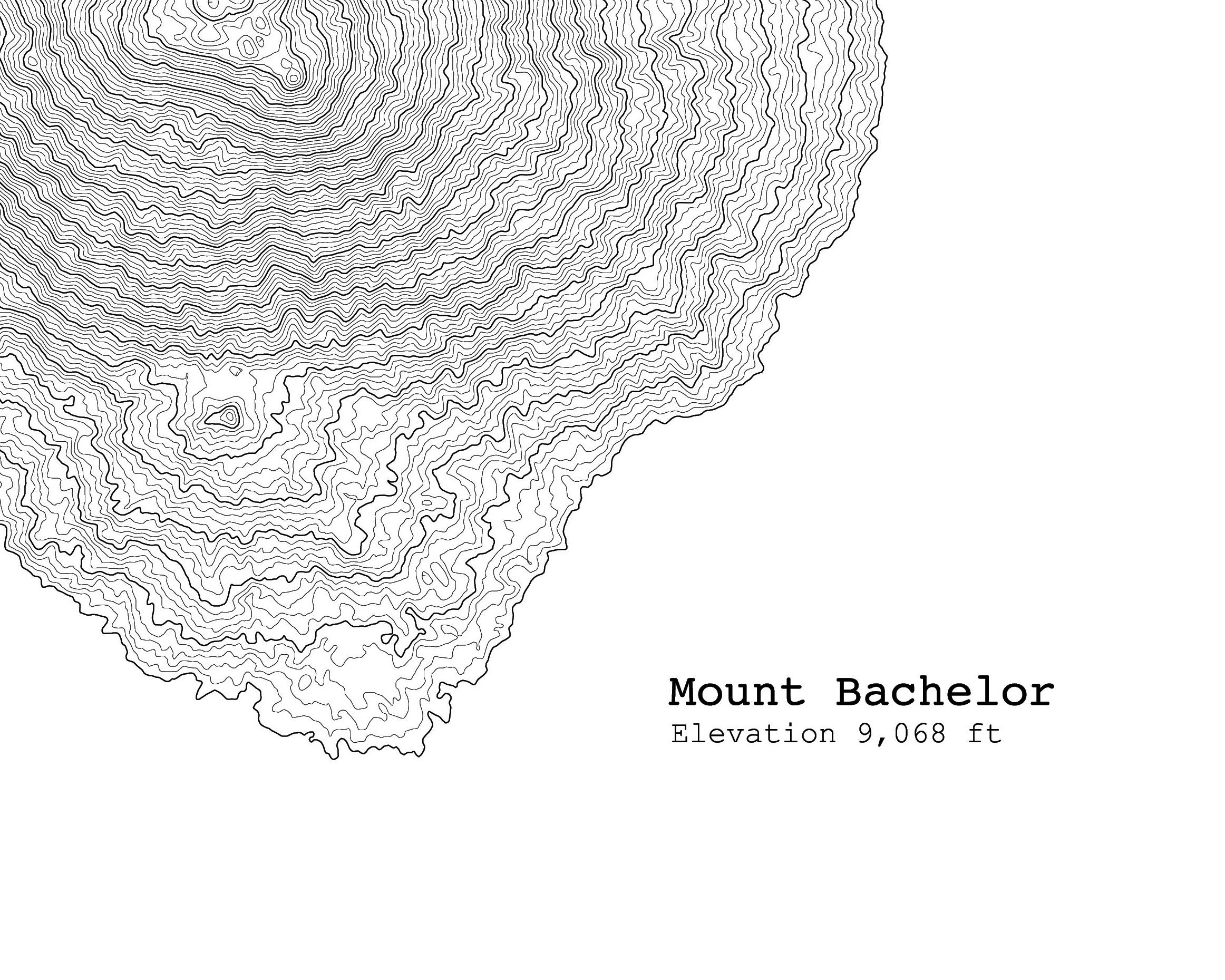 Mount Bachelor Oregon Topographic Map Art Print | Etsy