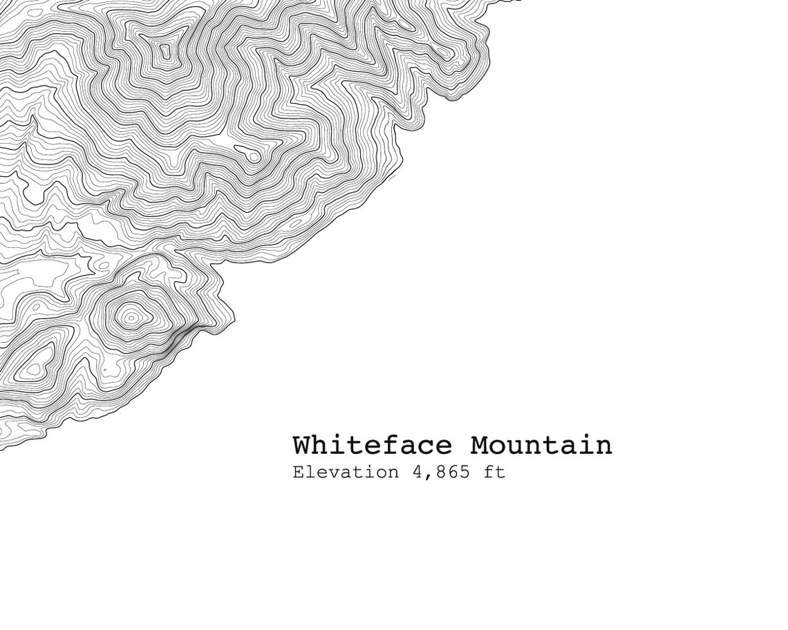 Whiteface Mountain New York Topographic Map - Art Print - Etsy