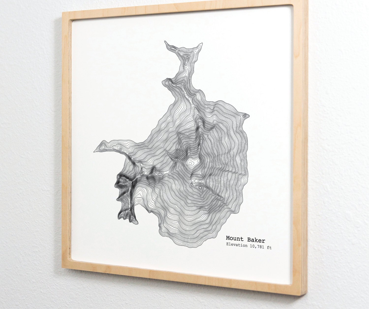 Mount Baker Topographic Map Art Print Wall Art Home Decor | Etsy