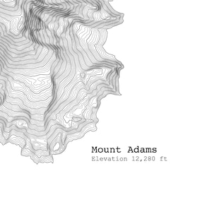 Mount Adams Washington Topographic Map - Art Print - Etsy