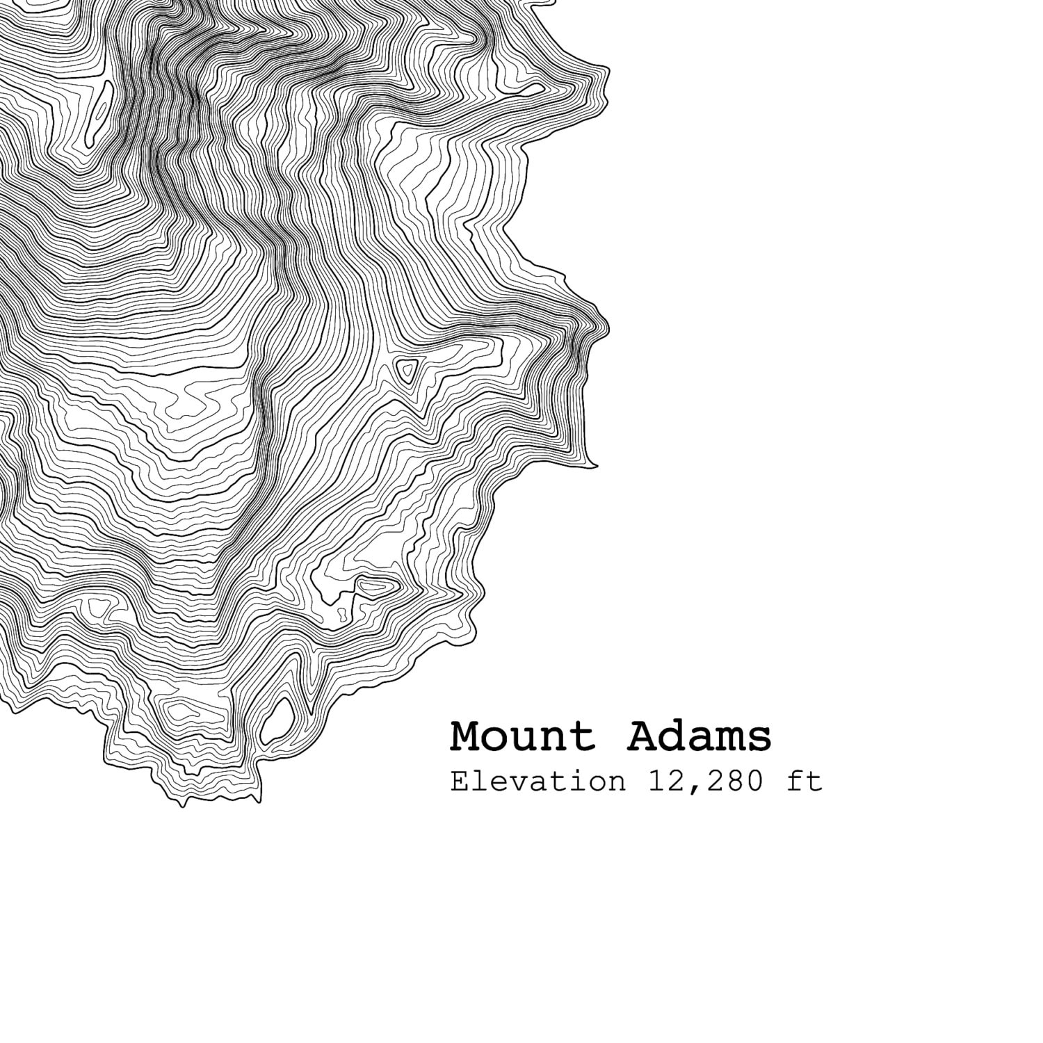 Mount Adams Washington Topographic Map Art Print | Etsy
