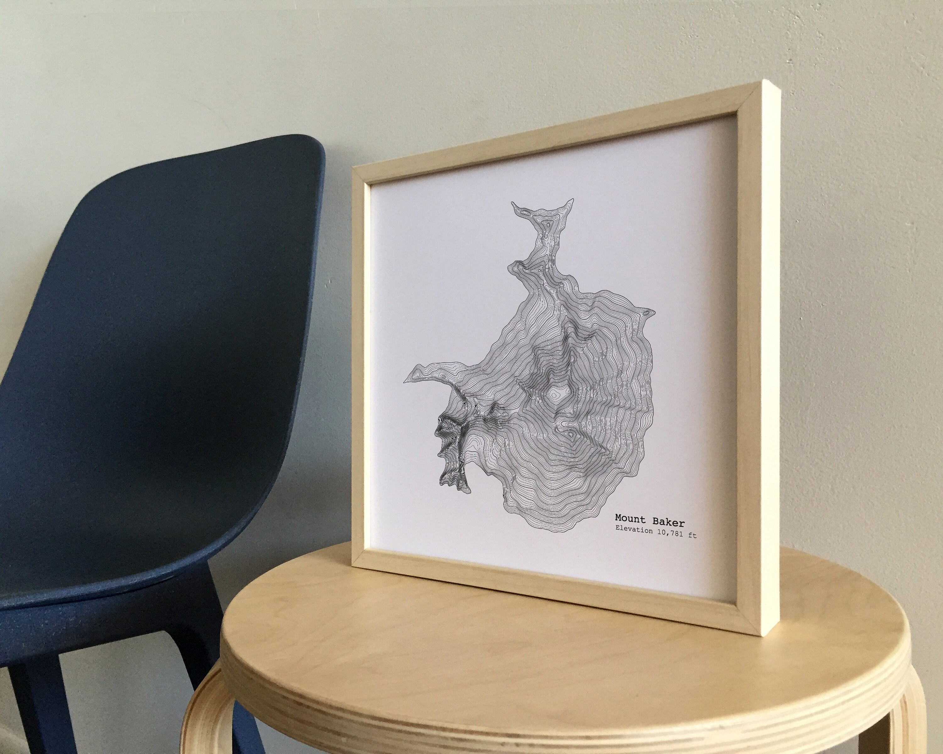 Mount Baker Topographic Map Art Print Wall Art Home Decor | Etsy