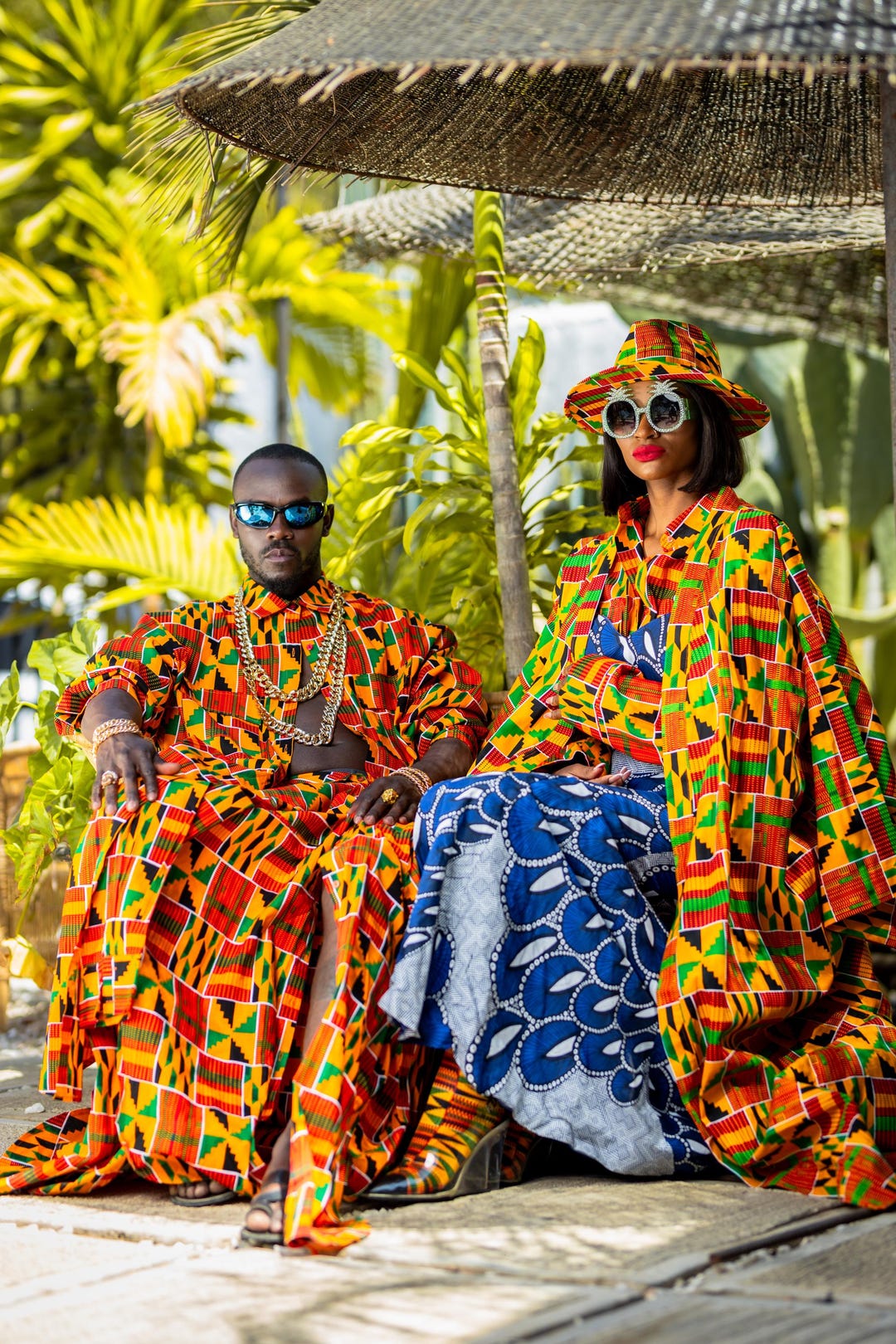 Kenny Oversized Kente Ankara African Print Oversized Maxi Kimono Robe ...
