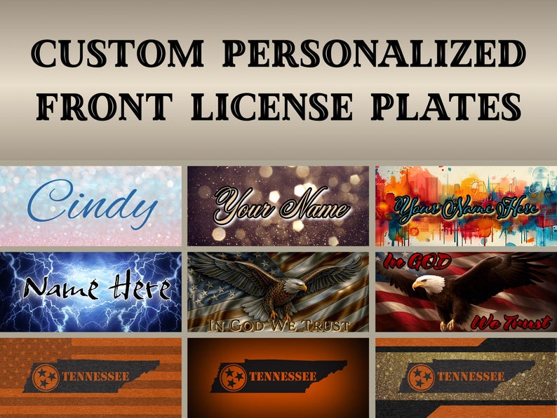 Custom Personalized Front License Plate - Add Your Name, State, or ...
