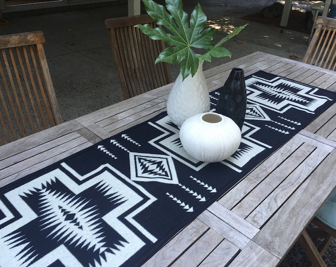 Tribal Wool Table Runner-walking Rock-black and Cream Southwestern ...