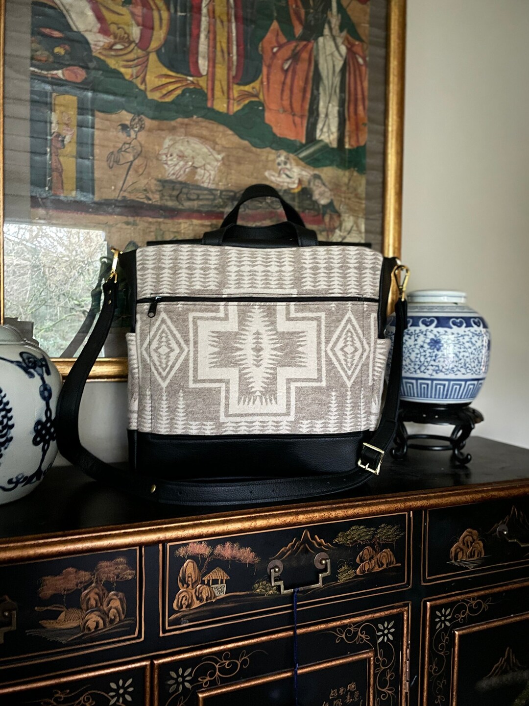 Gender Neutral Backpack, Diaper Bag, Satchel, Weekender in Harding Wool ...