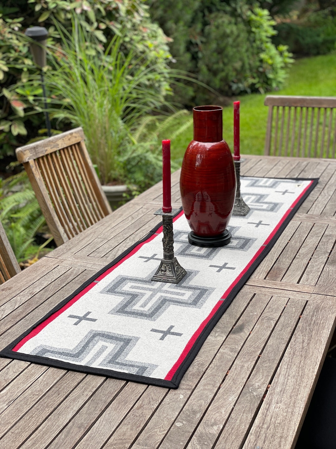 Wool Table Runner in Oregon Wool-san Miguel-tribal Design Runner-native ...