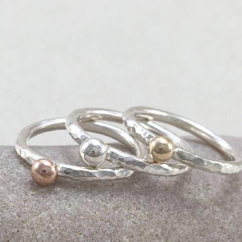 Sterling Silver Stacking Rings Set of Three Rings Stacking - Etsy