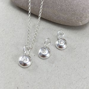 Sterling Silver Personalised Pebble Necklace, Silver Initial Pendant ...