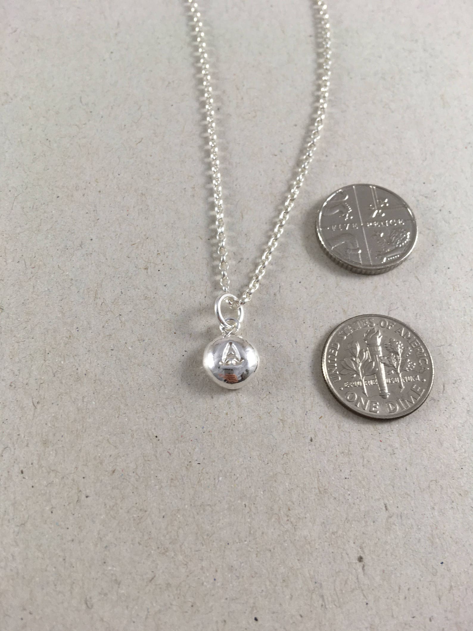 Sterling Silver Personalised Pebble Necklace Silver Initial | Etsy