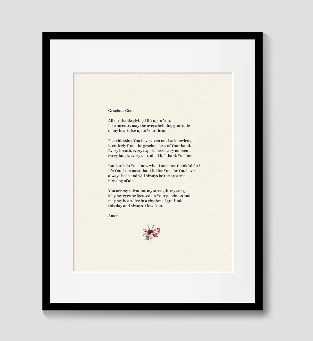A Prayer of Thanksgiving - Christian Art Print Digital Download - Etsy
