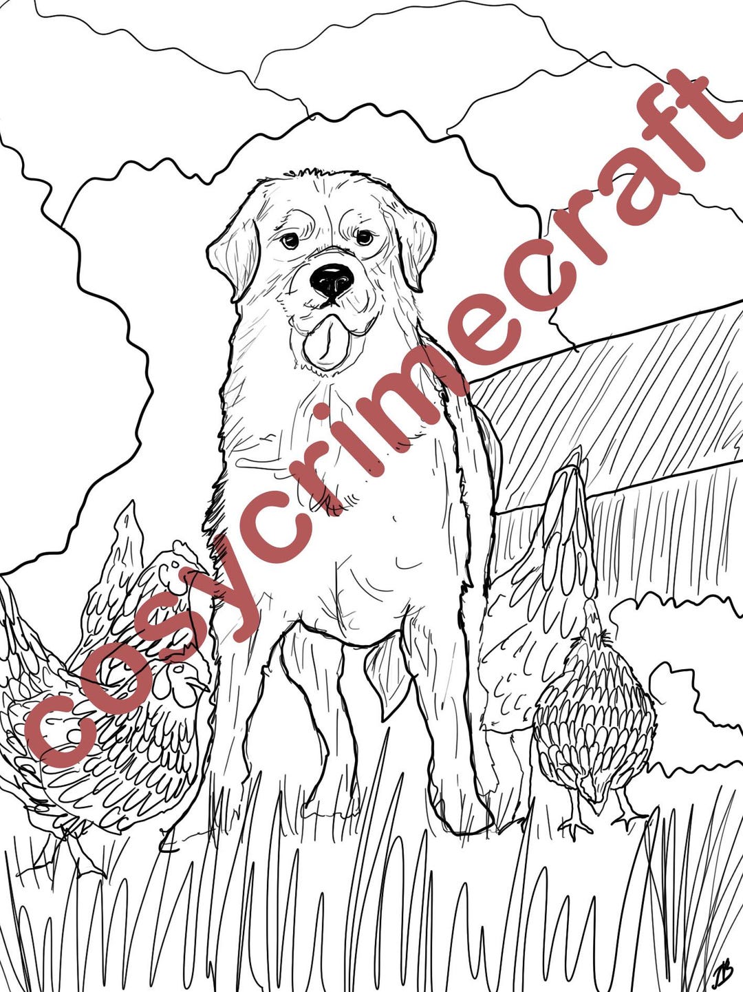 Single Colouring Page - Guardian - Etsy