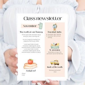 Classroom Newsletter Canva Template Editable Template Back to School ...