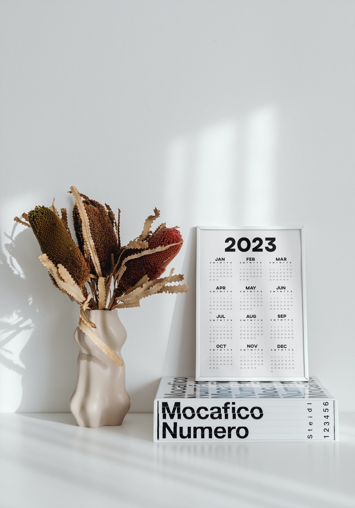 Minimalist Calendar Printable Large Wall Calendar 2024, Year at a ...